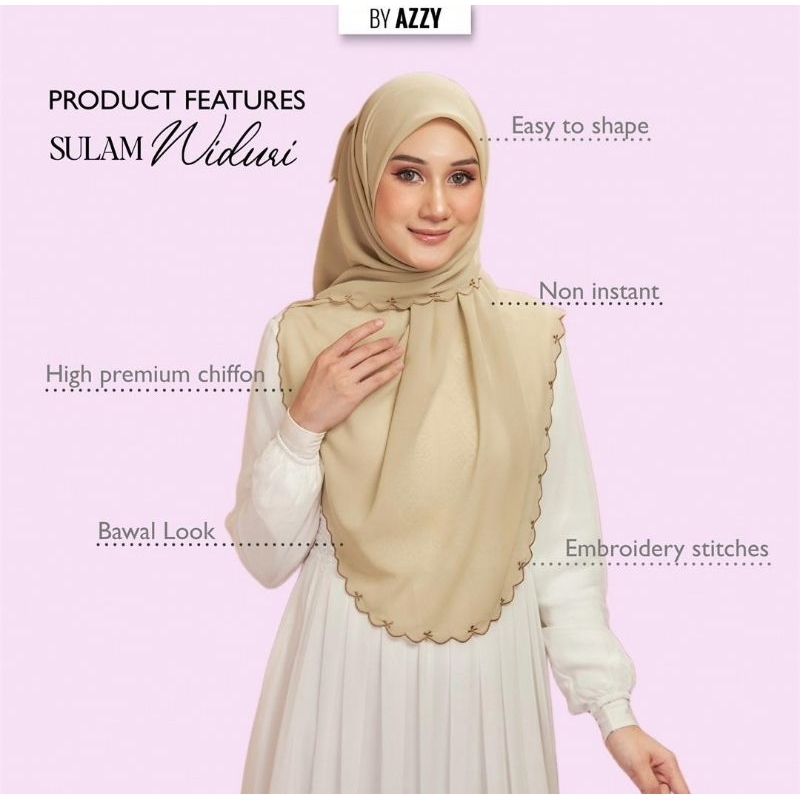 New Design Tudung Raya 2024 | Bawal Sulam Chiffon Widuri | Shopee Malaysia
