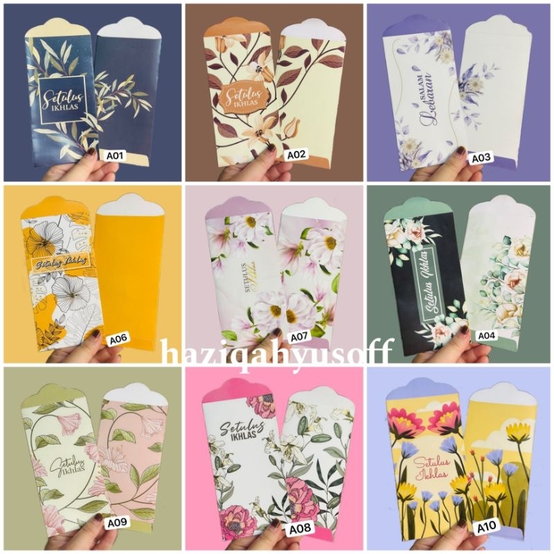 SAMPUL DUIT RAYA DESIGN BUNGA FLORAL FLOWER KEBAYA ELEGANT KLASIK ...