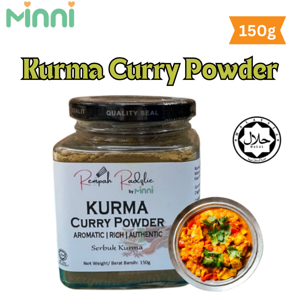 MINNI Kurma Curry Powder Serbuk Kurma HALAL Cooking Spices Rempah Ratus ...