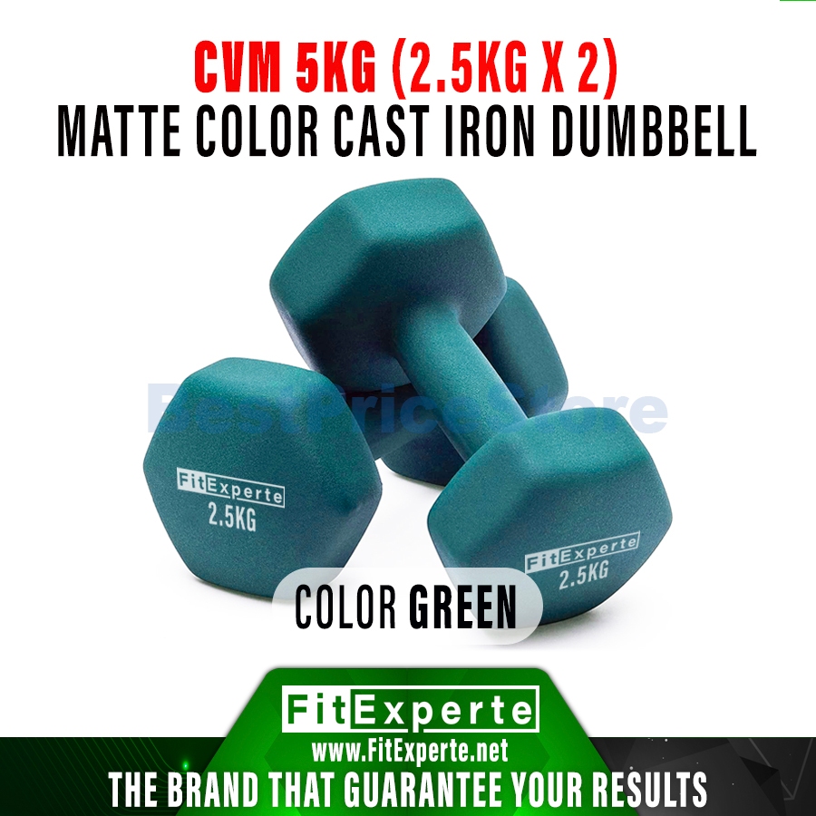 BPS FitExperte 1pair 2-5kg Neoprene Matte Dumbbell Coated Hexagon Dumbbells Fitness Workout ...