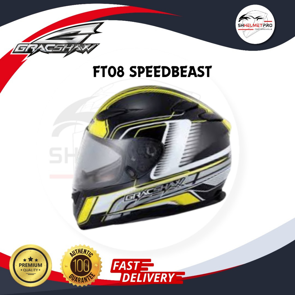 Helmet Gracshaw Grandio FT08 Speedbeast [ READY STOCK ] Helmet Full ...