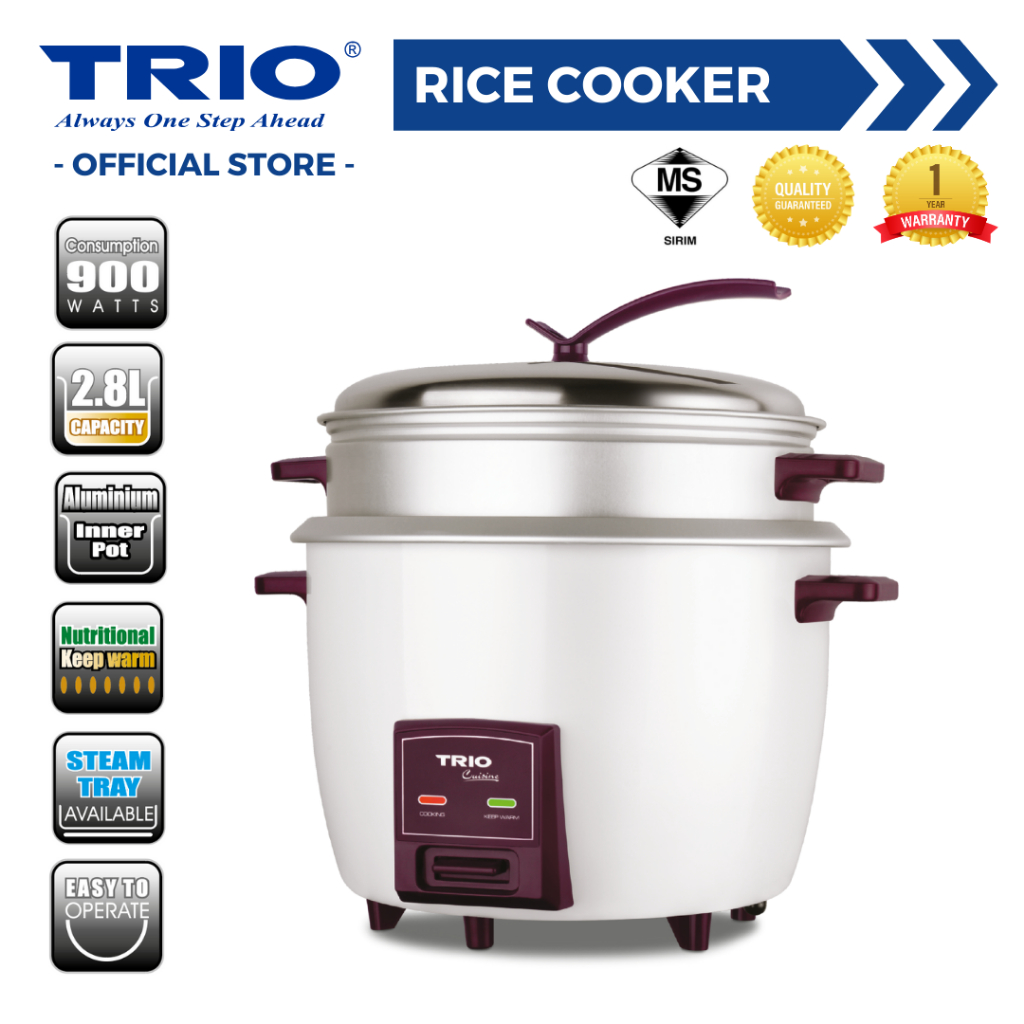 Trio Rice Cooker with Steam Tray (2.8L) | Shopee Malaysia