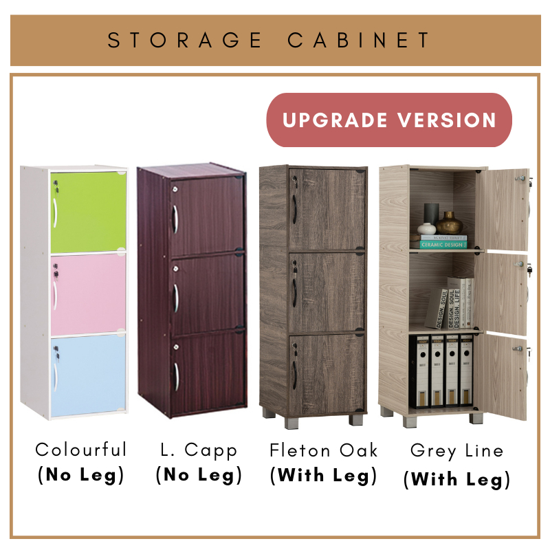 Alora Furniture - CODEY 3 Door Storage Box With Lock / Almari Berkunci ...