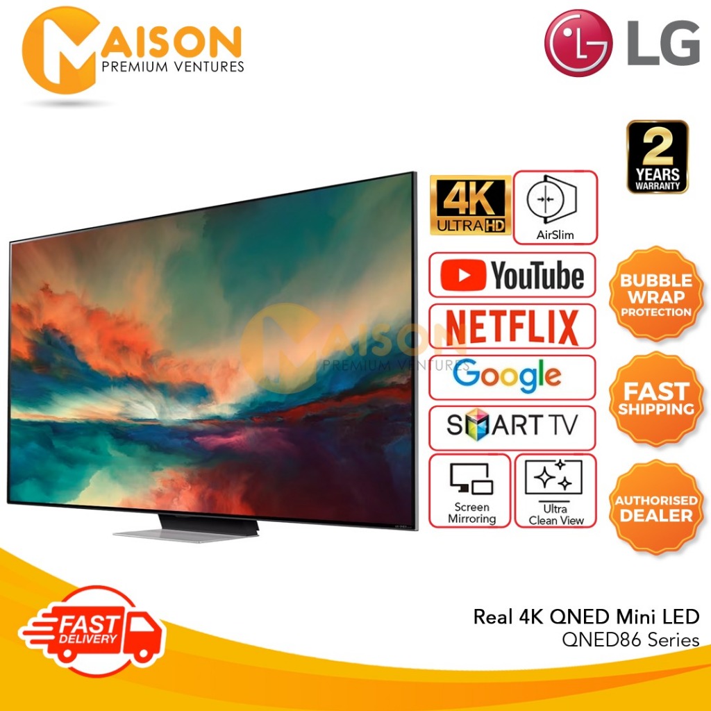 LG QNED86 86" 4K Smart TV 86QNED86SRA | Shopee Malaysia