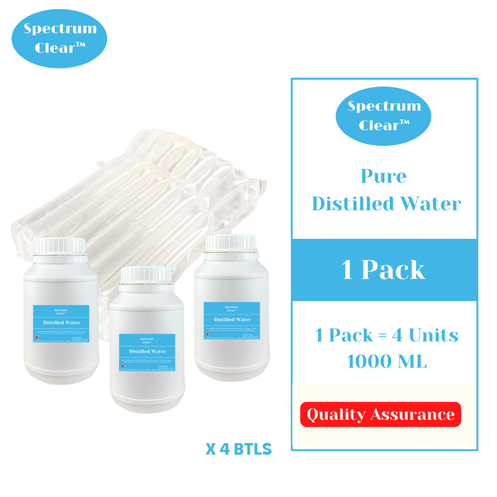1 Pack (4 Bottles) Distilled Water/Air Suling 1000ml/1L | Lab Grade ...