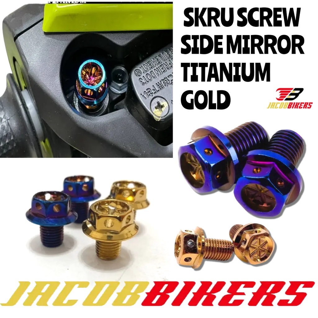 SKRU SCREW SIDE MIRROR TITANIUM GOLD YAMAHA HONDA ADV XMAX NMAX PCX 150 ...