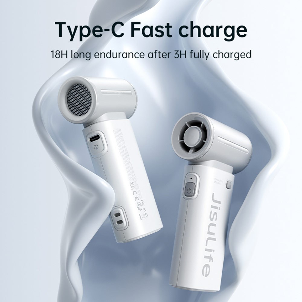 Jisulife Handheld Fan Life 9 5000mAh Air Turbo Strong 5 Speed Modes ...