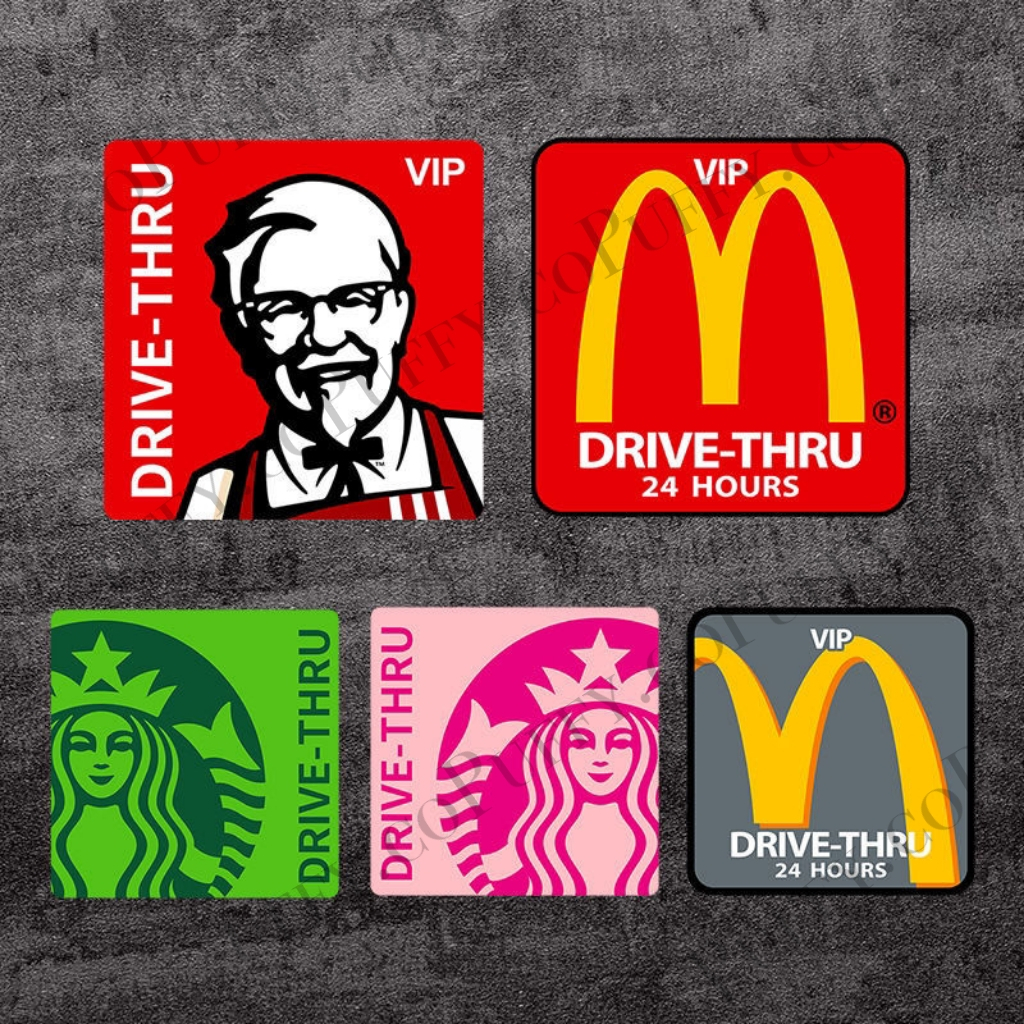 Mcdonald's Starbucks KFC Vip Car Windscreen Sticker 10cm x 10cm ...