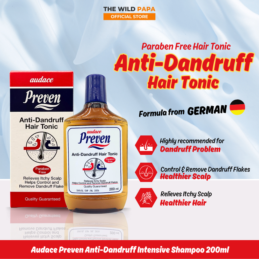 AUDACE Preven Anti-Dandruff Hair Tonic 200ml Relieves Itchy Scalp ...