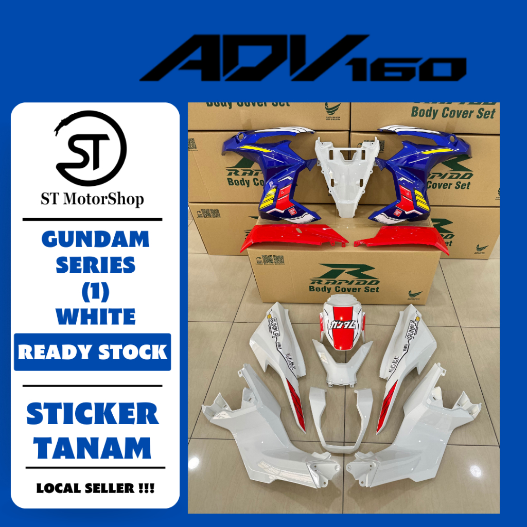 HONDA Adv Adv160 Gundam Series (1) White RAPIDO Coverset Body Cover ...