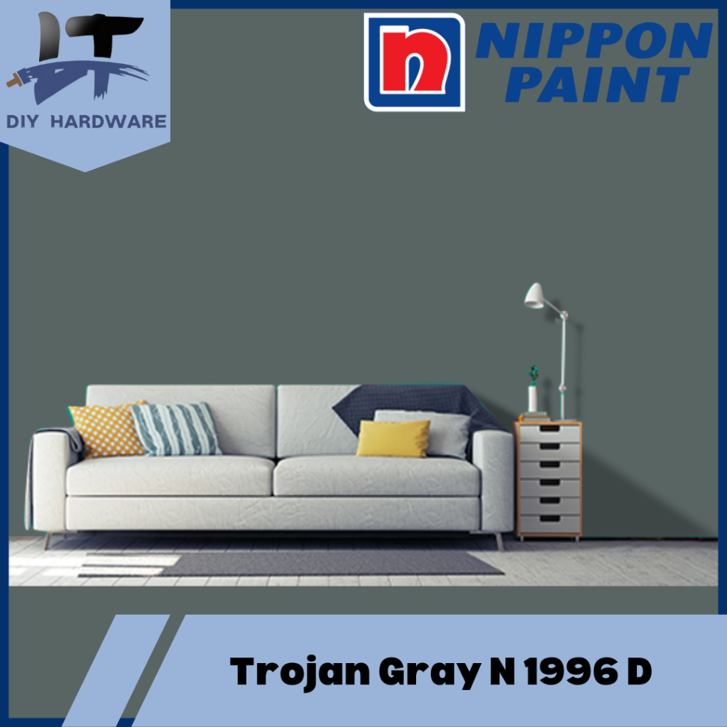 1L / 5L Nippon Paint Trojan Gray N 1996 D For Interior Wall Paint（Satin ...