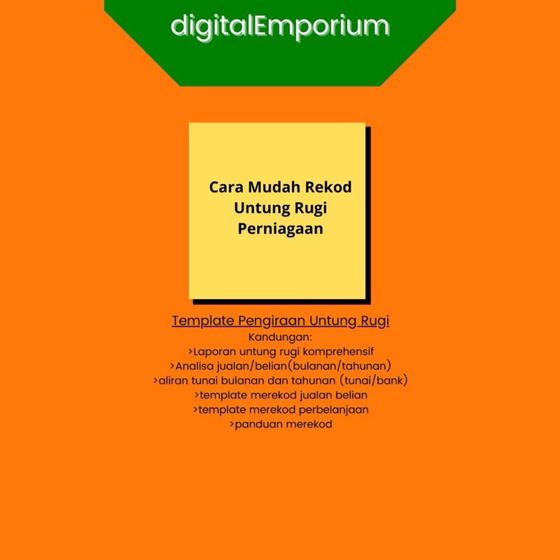 Template pengiraan untung rugi + Kunci Kira-Kira + Bonus| Akaun Untung ...