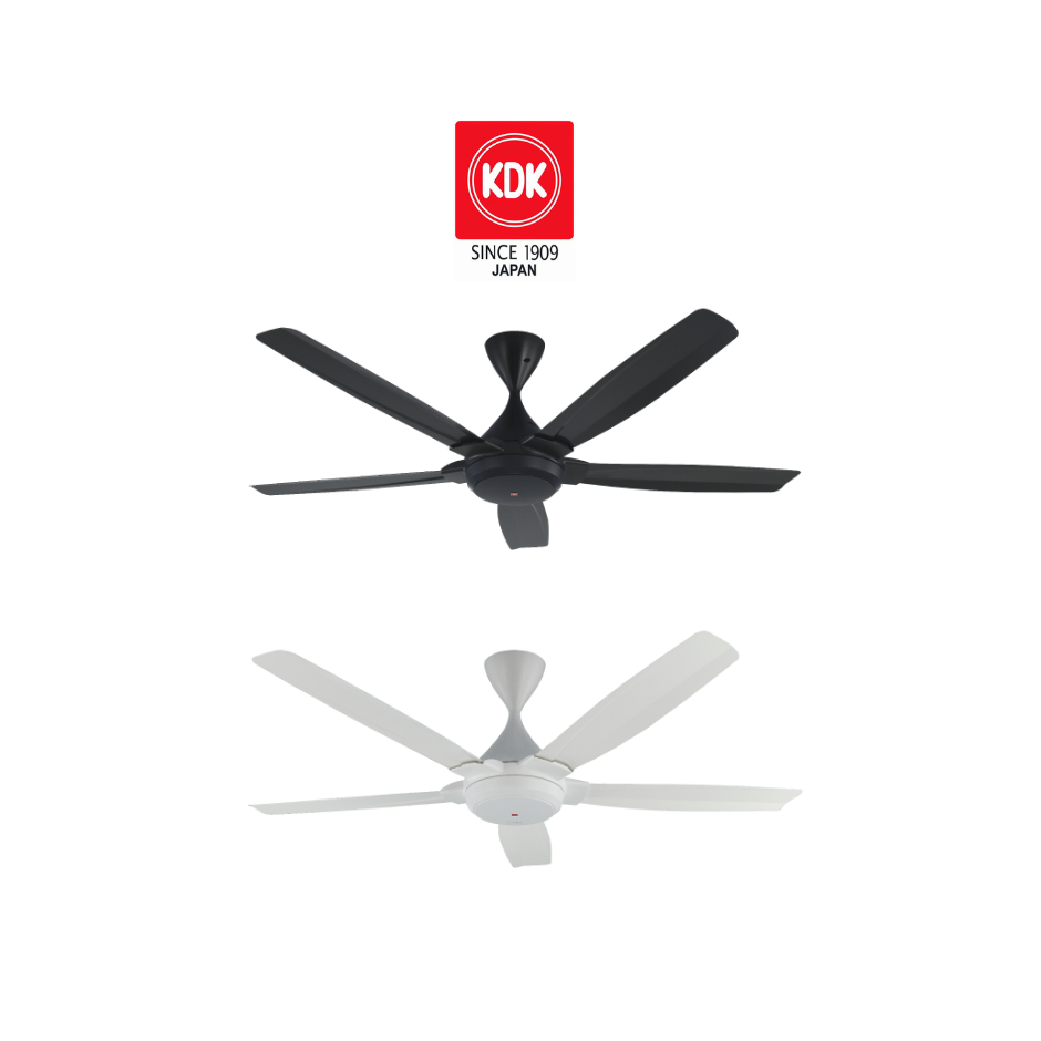 KDK 56'' DC Motor 5 Blade Remote Control Ceiling Fan | K14QF (Dark Grey ...