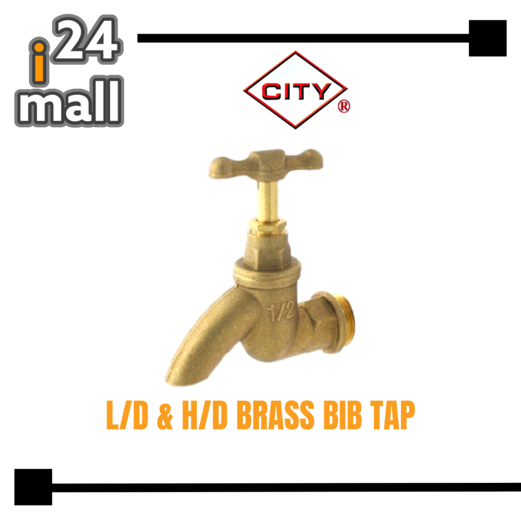 City Brass Bib Tap 1/2" 15MM Tembaga Bib Ketuk Light Duty Kepala Paip ...