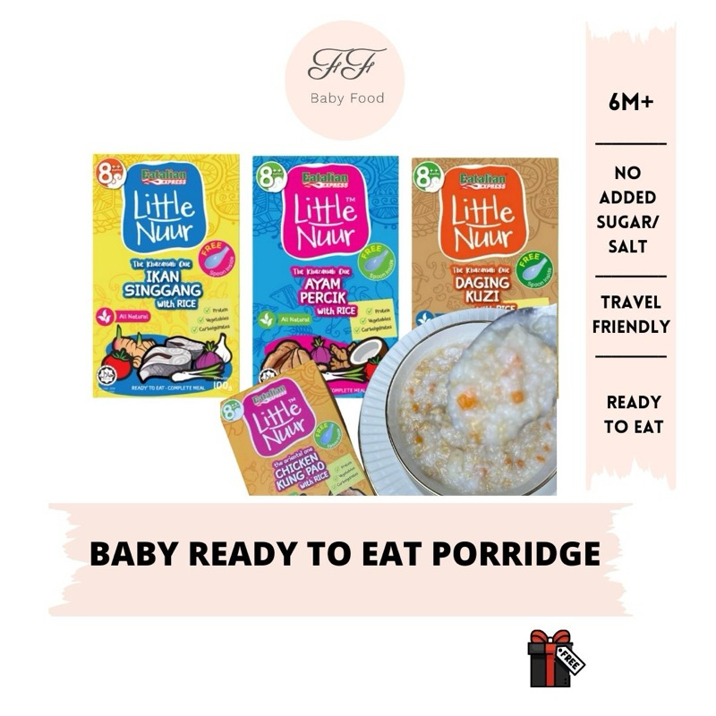 LITTLE NUUR READY TO EAT BABY PORRIDGE/TRAVEL FRIENDLY FOOD/ INSTANT ...