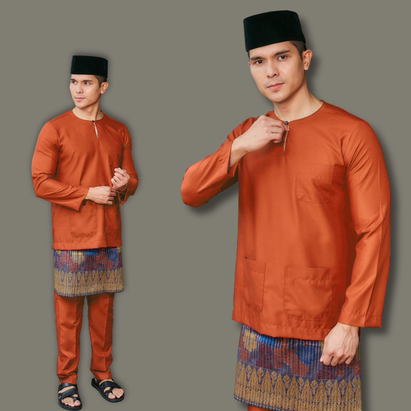 BRICK ORANGE / OREN BATA | Baju Melayu Teluk Belanga material Premium ...