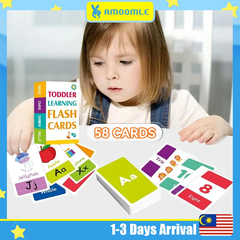Early Learning Flash Card For Children Letter Number Shape Colour Baby ...