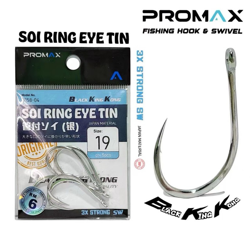 PROMAX BKK SOI RING EYE TIN FISHING HOOK | Shopee Malaysia