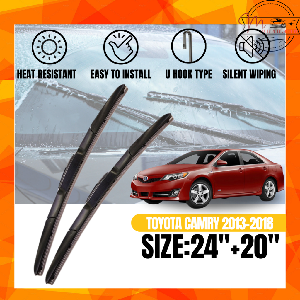 1 SET WIPER BLADE CAR WINDSHIELD WIPER FOR TOYOTA CAMRY 2013-2018 (24 ...