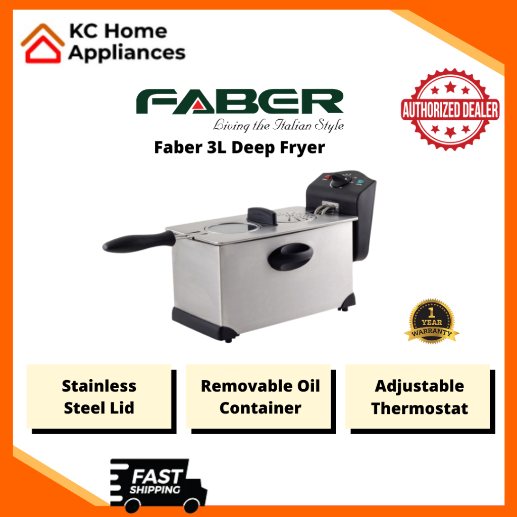 Faber 3L Deep Fryer | 200W | Stainless Steel Lid | Transparent Window ...