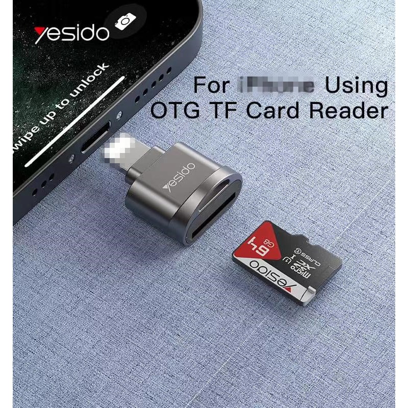 YESIDO GS18 Card Reader OTG Adapter Converter Zinc Alloy i Interface For TF Card Reader | Shopee ...