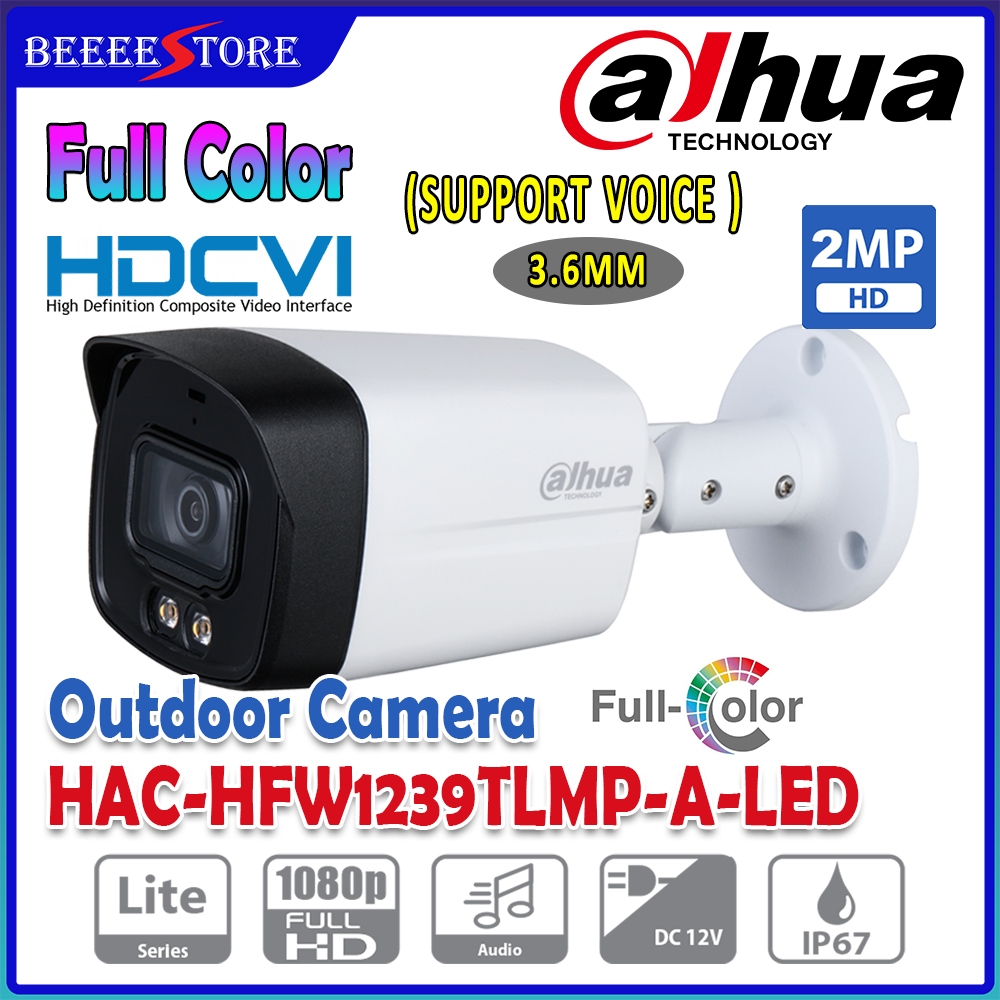 DAHUA HAC-HFW1239TLMP-A-LED 2MP CCTV Camera Full Color Starlight HDCVI ...