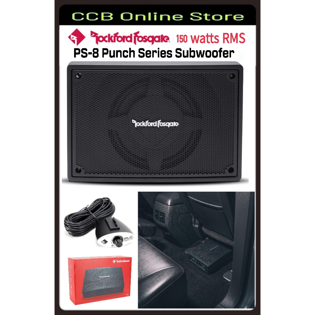 Rockford Fosgate PS-8 Punch Series Compact Powered 8" Subwoofer - (150 ...