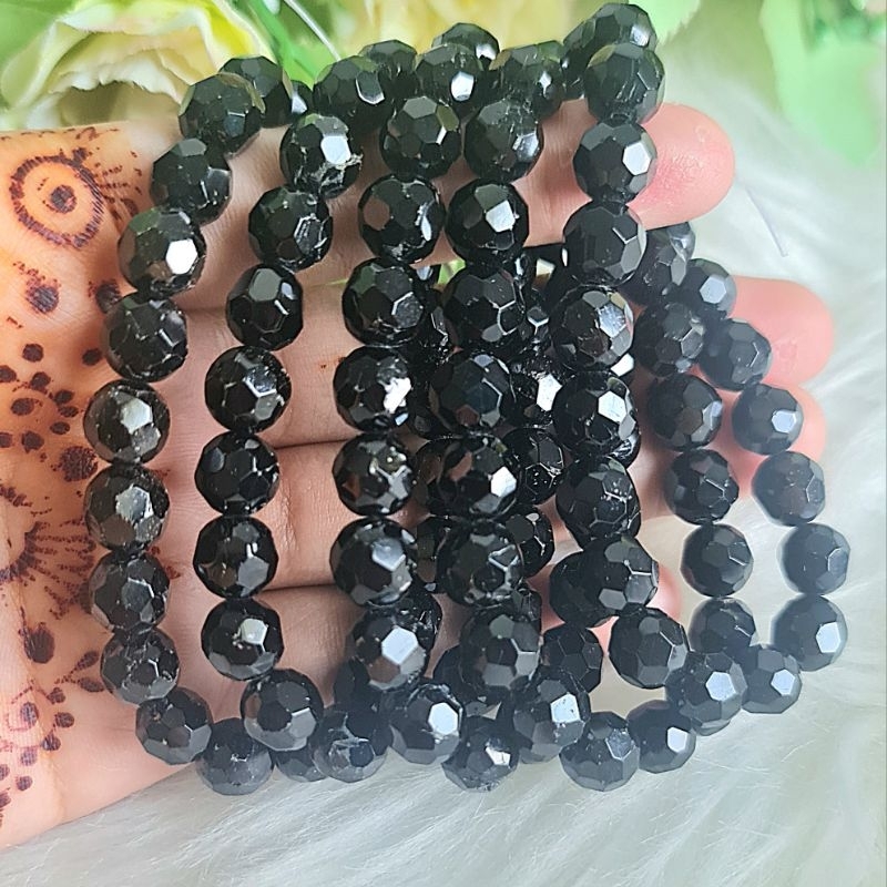 Faceted Black Tourmaline Natural Normal Grade 8mm-9mm | Shopee Malaysia