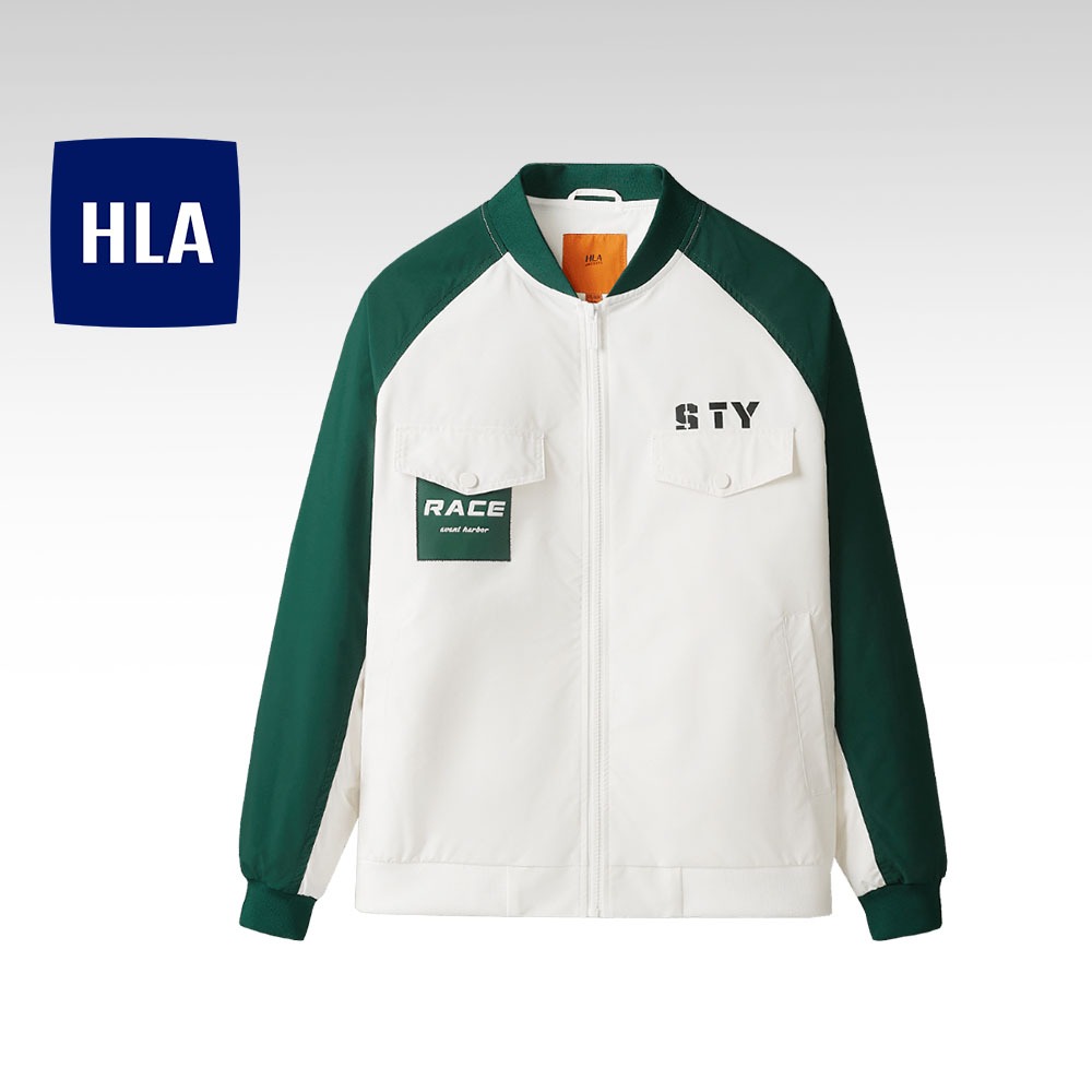 HLA Contrast Colour Baseball Collar Casual Jacket Men -HWJAD1Y067A67 ...