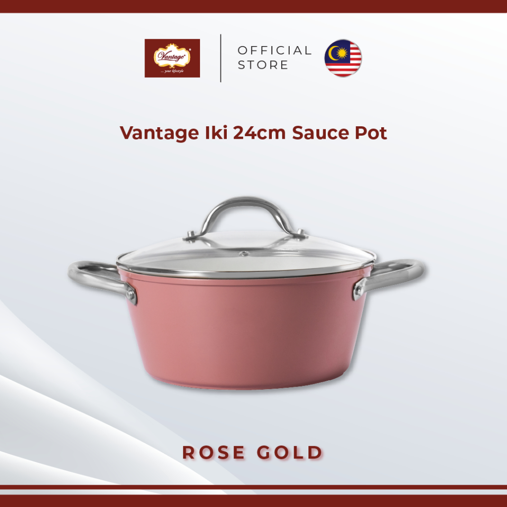 Vantage Iki Rose Gold 24cm Sauce Pot with Induction heat | Shopee Malaysia
