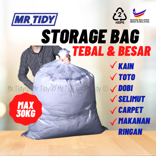 BIG&THICK Storage Bag Plastic Bag Transparent Besar Bungkus Tilam ...