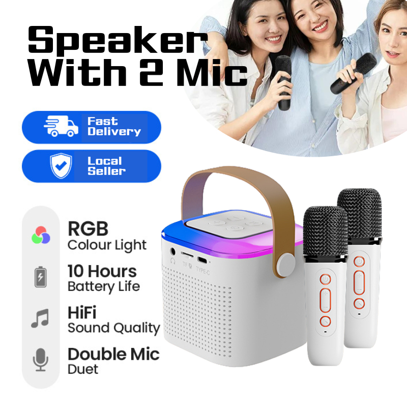 Wireless Karaoke Speaker Portable Integrated Microphone Audio Home ...
