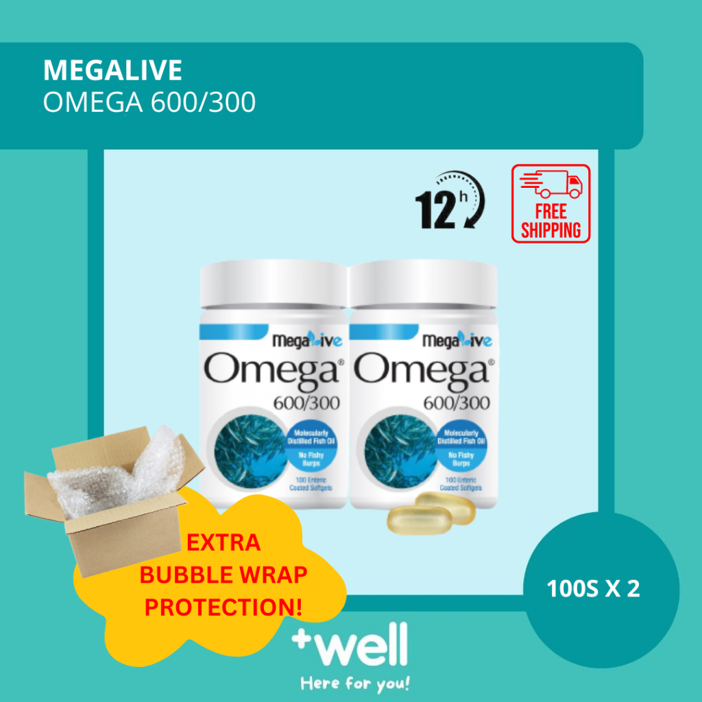 MegaLive Omega 600/300® Enteric Coated Softgel Capsules Promo Pack ...