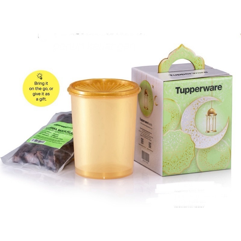 Tupperware Gift Box Kurma Deco Canister Kuning Santa Fe Bowl 1.2L (1pc ...