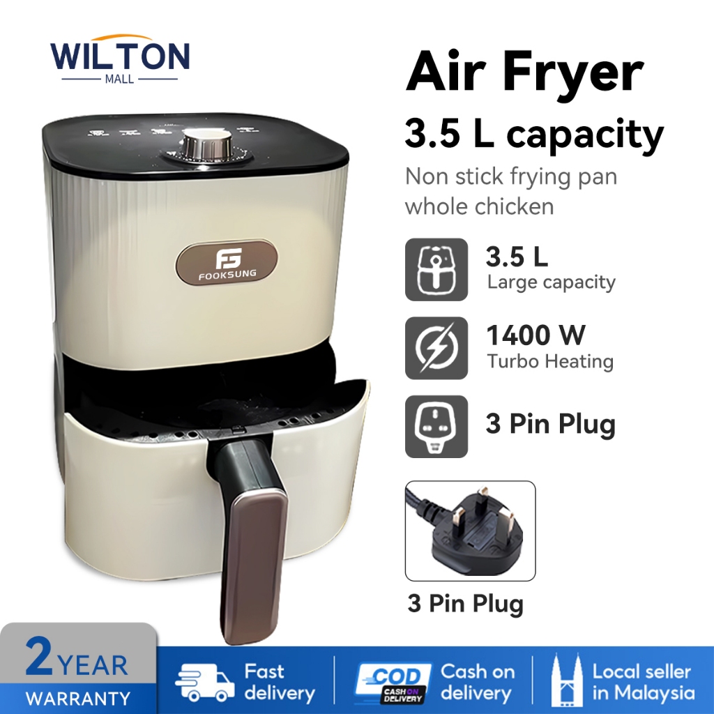 Air Fryer 3.5L Electric Oven Convection Air Fryer Toaster Timer Oil ...