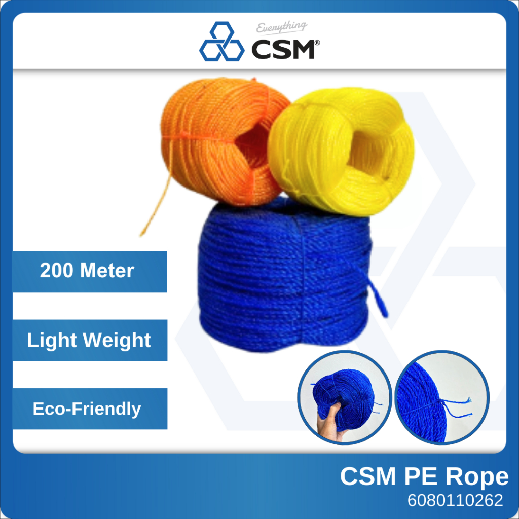 Pe Nylon Pe Rope Color / Twine 200 Meters Per Roll Tali Pe Warna Biru ...
