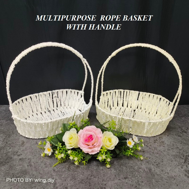 1 PCS | MULTIPURPOSE ROPE BASKET WITH HANDLE/ BAKUL TALI BERTANGKAI ...