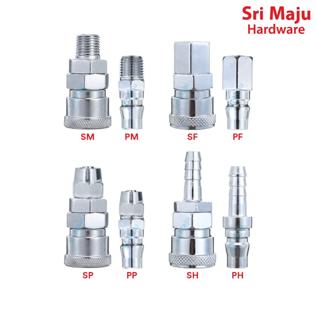 MAJU STD Quick Pneumatic Air Coupler Fitting Hose Connector 6 Bearing ...