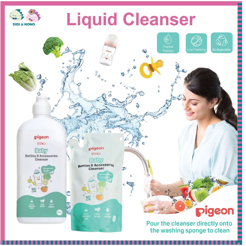 Pigeon 5 in 1 Baby Bottle & Accessories Liquid Cleanser [ 450ml / 500ml ...