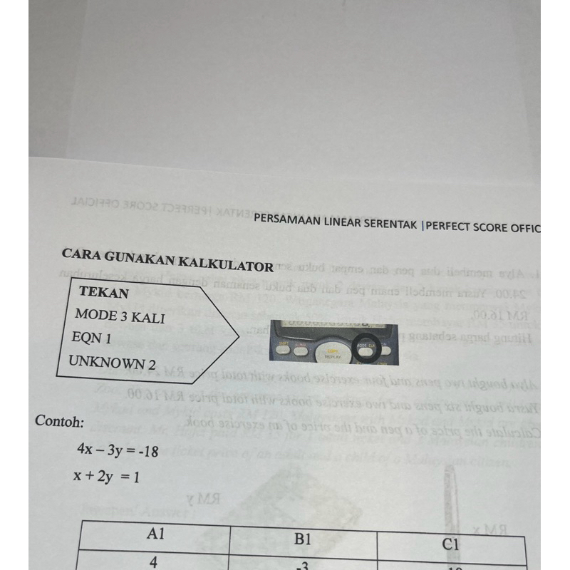 UASA NOTA & Latihan Matematik Persamaan Linear Serentak Algebra 🎒 ...