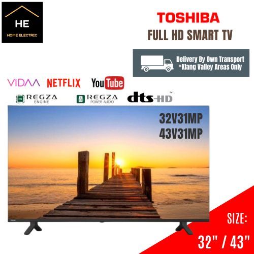 TOSHIBA 32'' / 43'' Inch FULL HD Smart TV 32V31MP | 43V31MP 电视机 Toshiba Tv | Shopee Malaysia