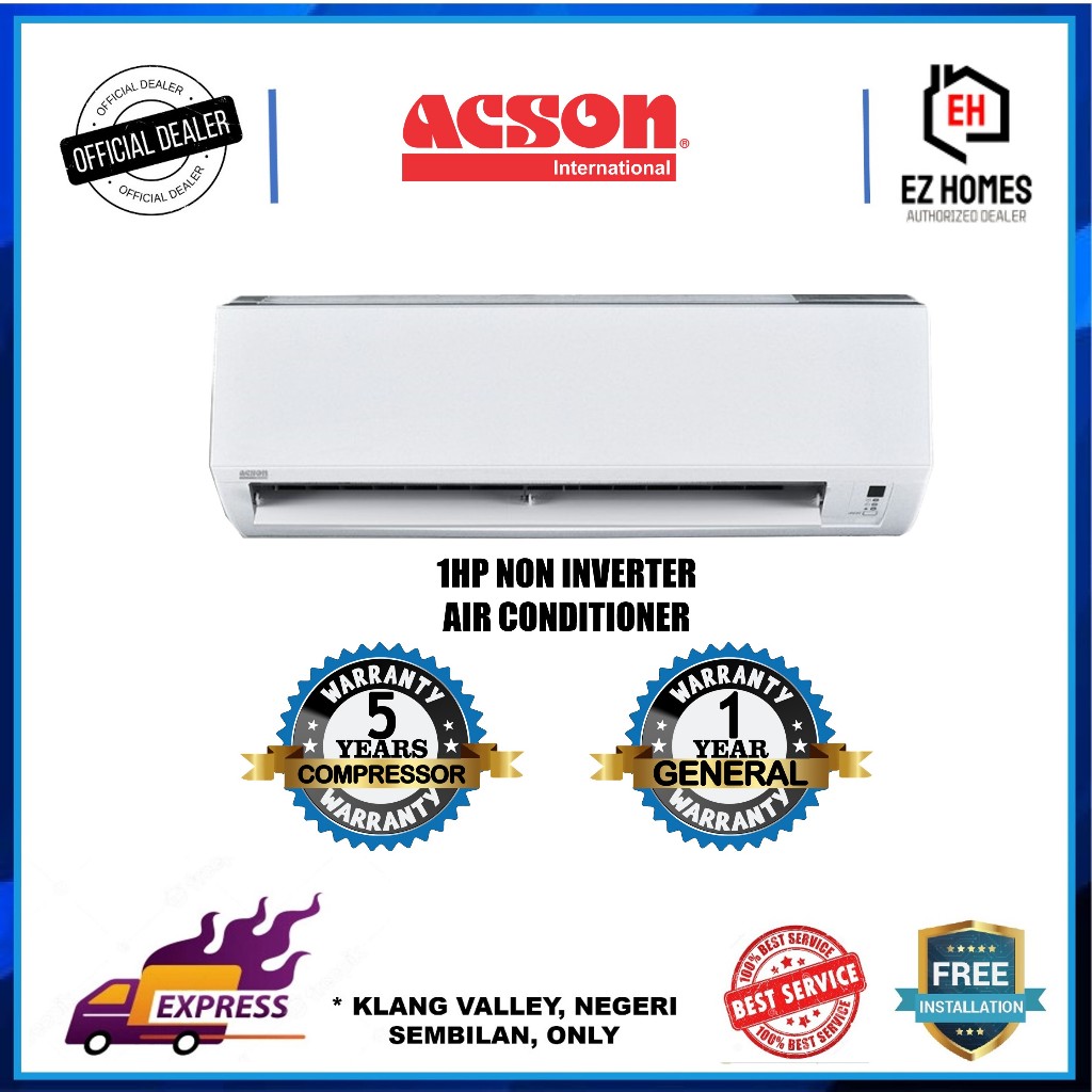 Acson Avo Series Wall Mounted R32 Non Inverter 1 HP A3WM10N/A3LC10F | Shopee Malaysia