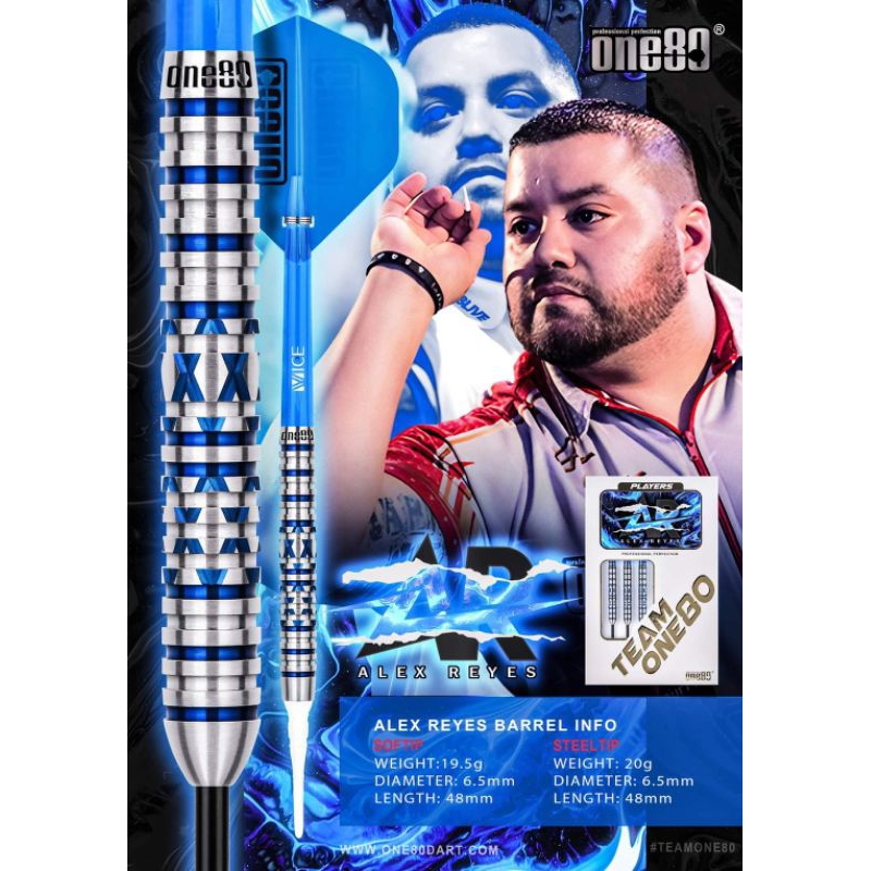 DARTS BARREL [one80] Alex Reyes Model 2BA 19.5g | Shopee Malaysia