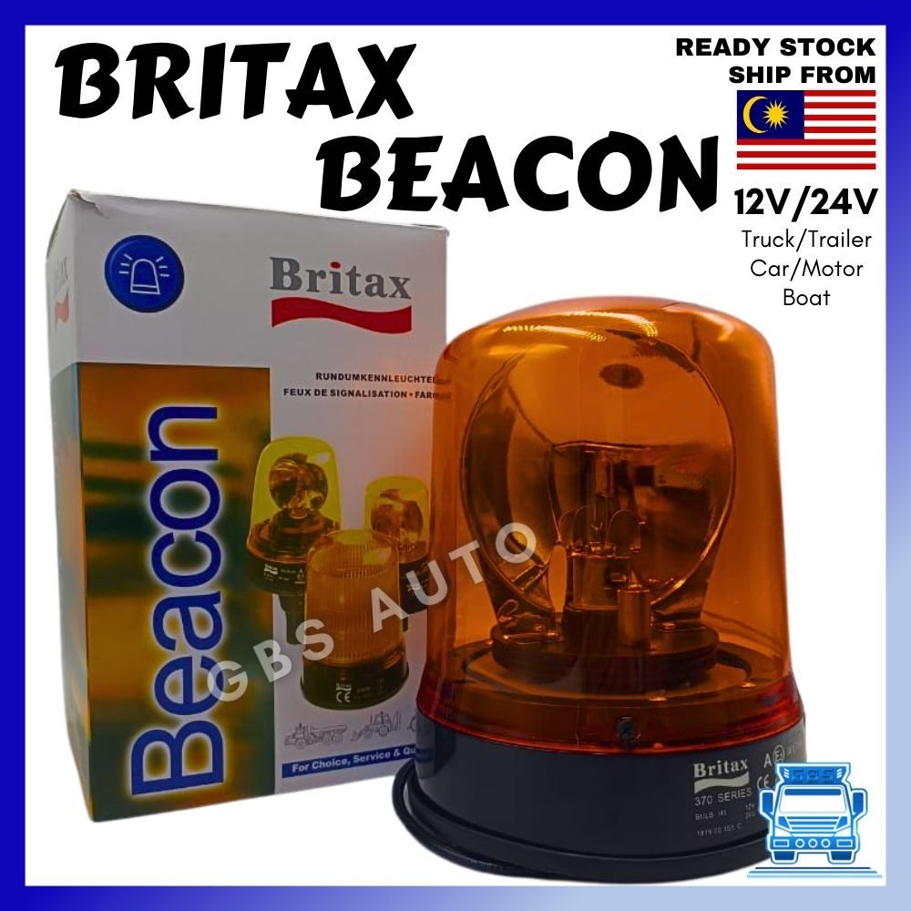 GBS ESTORE Britax Beacon Lamp LED Amber 12v 24v Strobe Warning Light ...