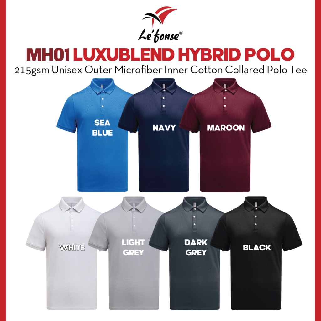 LEFONSE.MY Super Comfort Luxeblend Hybrid Polo Unisex 215gsm Outer ...