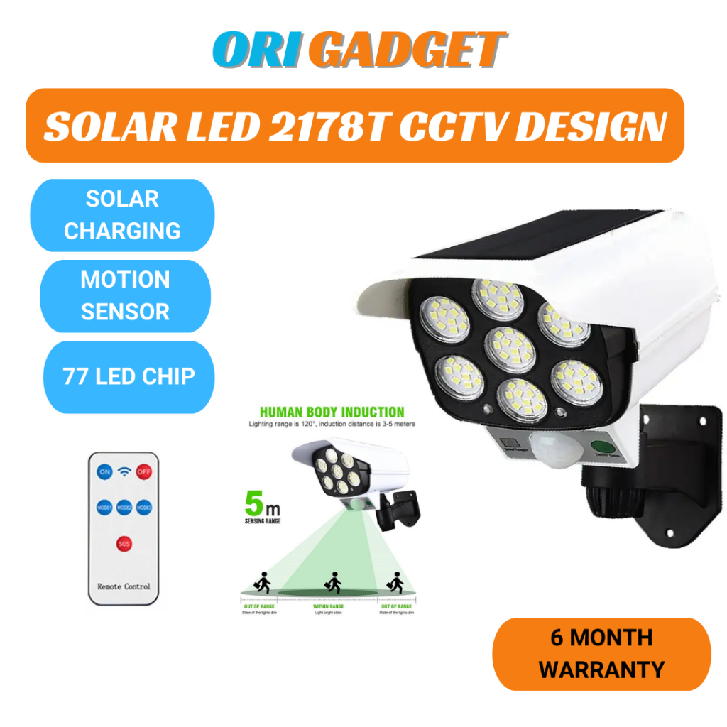 2000W CCTV Design Solar Street Lamp Outdoor Lighting PIR Motion Sensor Lights Solar LED Wall ...