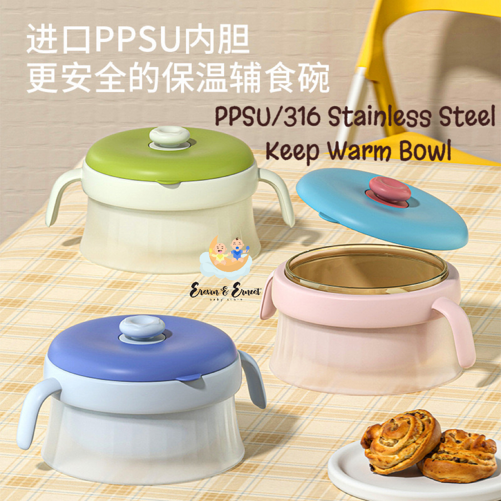 New Item~Baby suction ppsu keep warm bowl 316 stainless steel material ...