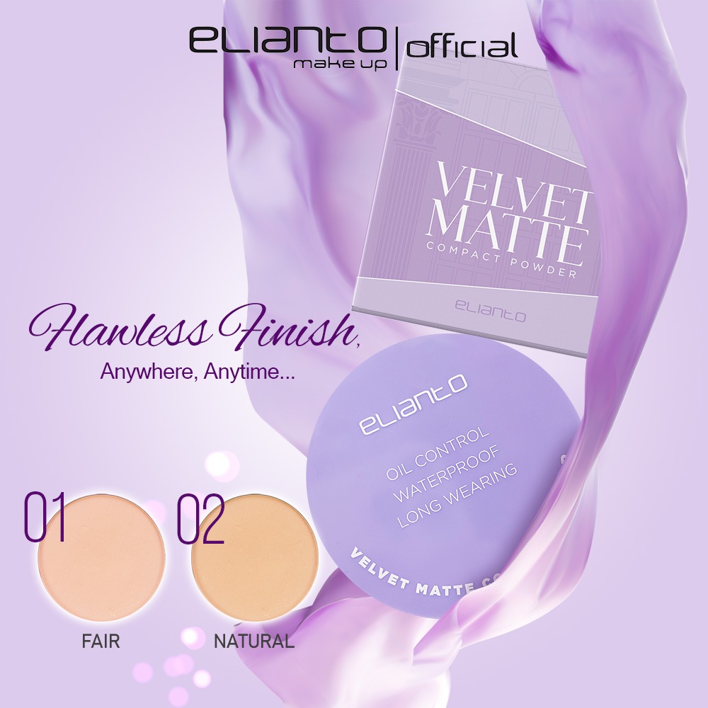 Elianto Velvet Matte Compact Powder | Oil Control, Natural Coverage ...
