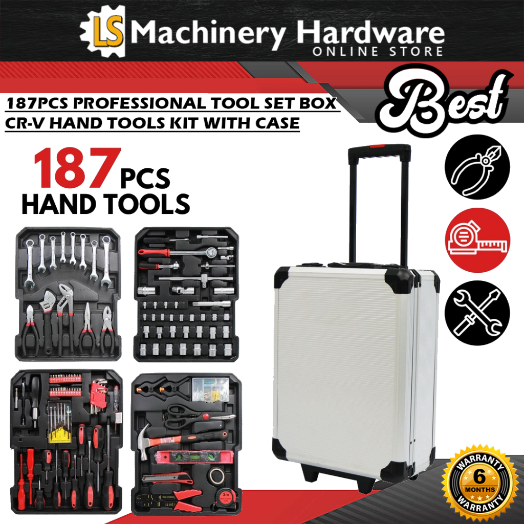 Best 187pcs Professional Tool Set Box CR-V Hand Tools Kit with Case ...