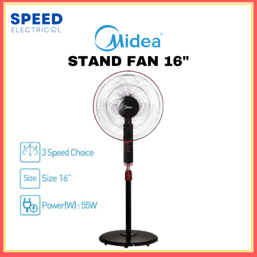 MIDEA STAND FAN 16INCH MF-16FS10N 站立式风扇 KIPAS BERDIRI MIDEA | Shopee ...